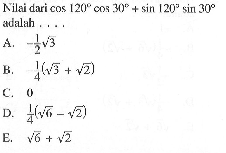nilai-dari-cos-120-cos-30-sin-120-sin-30-adalah