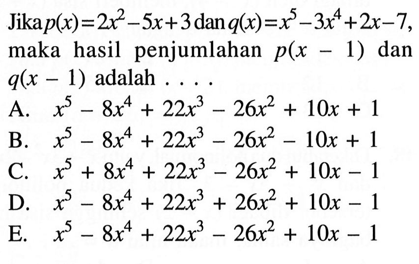 Jika P x 2x 2 5x 3 Dan Q x x 5 3x 4 2x 7 Maka Hasil Pe jika-p-x-2x-2-5x-3-dan-q-x-x-5-3x-4-2x-7-maka-hasil-pe