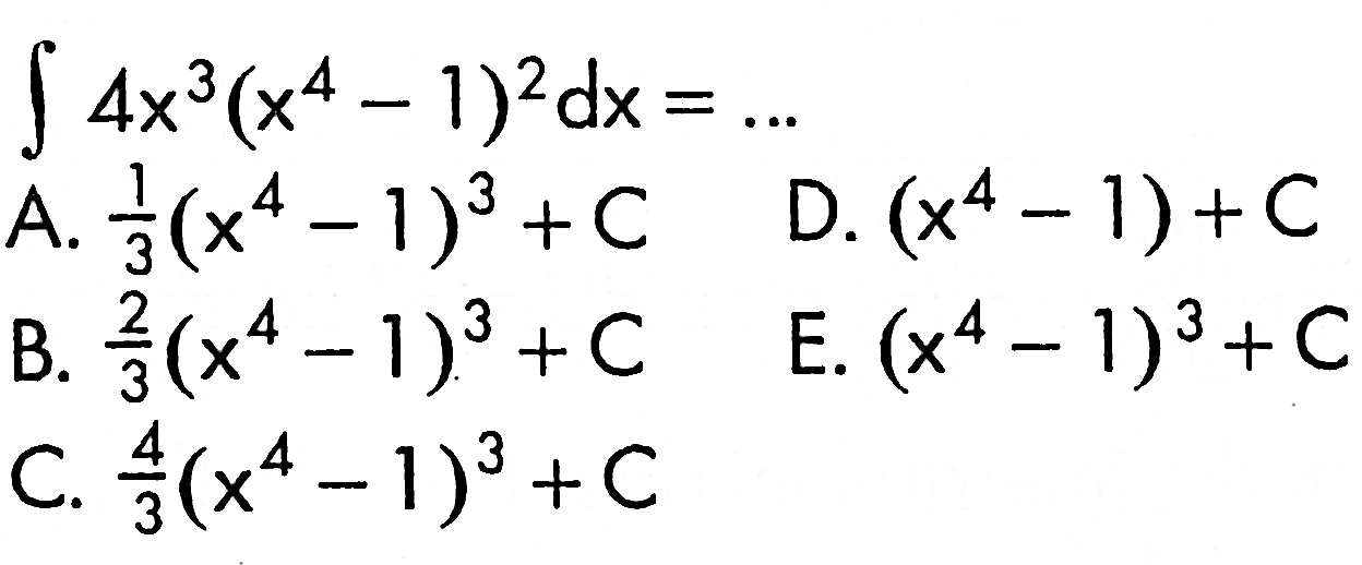 Integral 4x 3 x 4 1 2 Dx 
