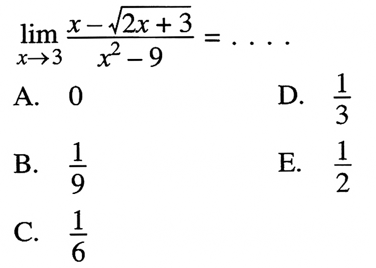 Lim X 3 x akar 2x 3 x 2 9 